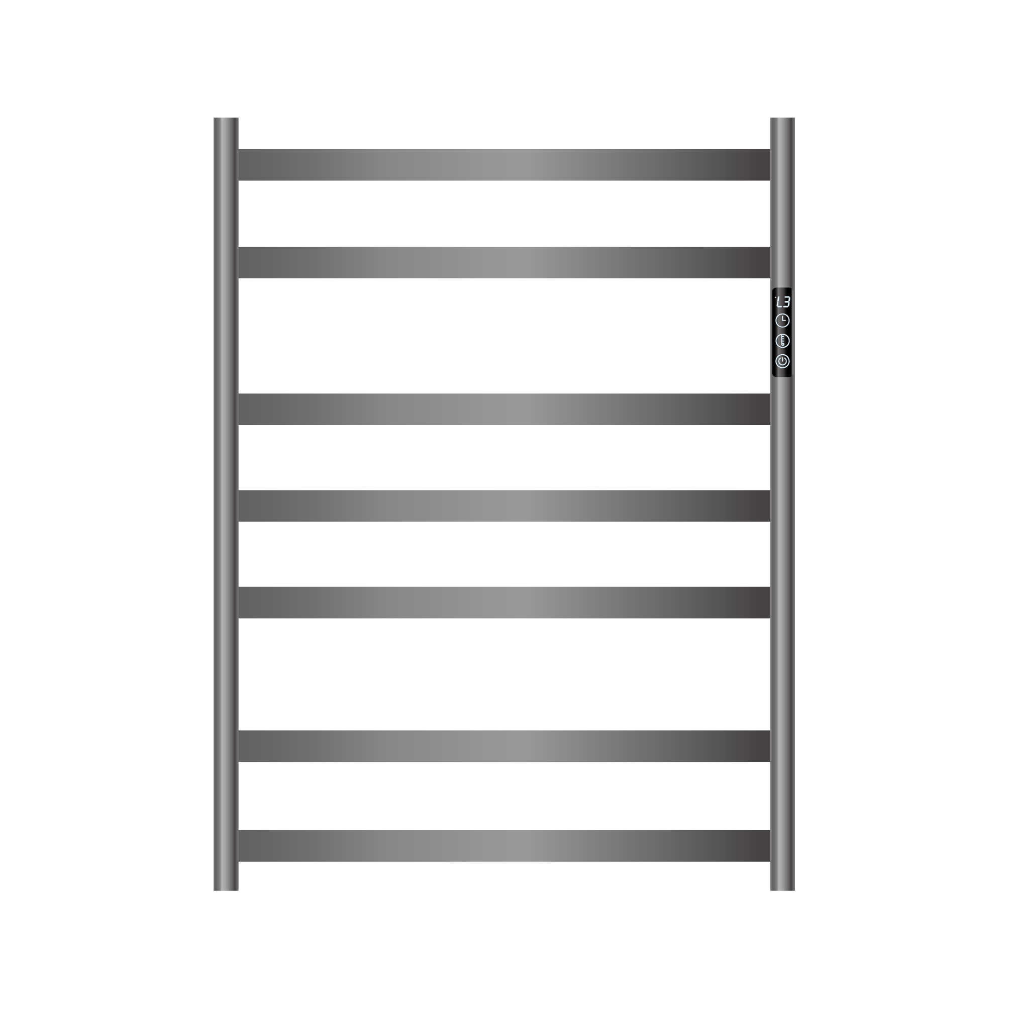 7600 Smart Heated Towel Rail 7 Bar Brush Nickel – Mallow